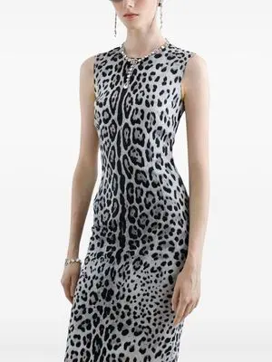 Dolce & Gabbana Animal-print Midi Dress - White