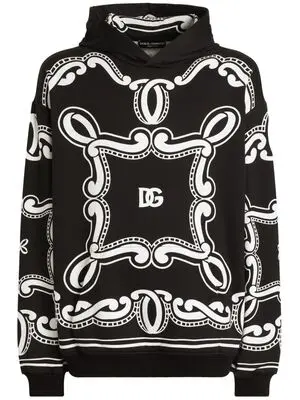 Dolce & Gabbana Bandana-print Hoodie - Black