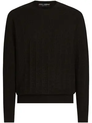 Dolce & Gabbana Logo-jacquard Sweater - Black