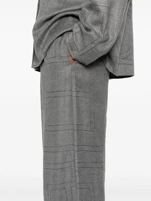 TOTEME Monogram Flannel Trousers - Grey