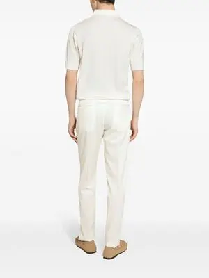 Dolce & Gabbana Monogram-jacquard Silk Polo Shirt - White