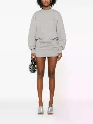 Attico Sweatshirt Mini Dress - Grey