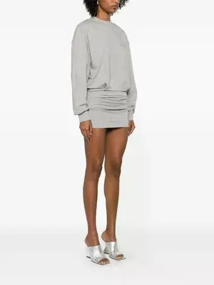 Attico Sweatshirt Mini Dress - Grey