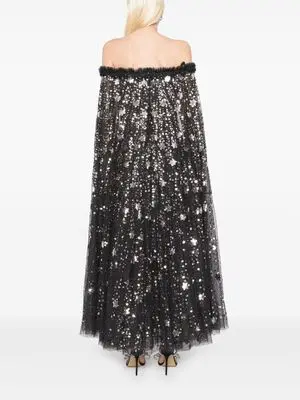 NEEDLE & THREAD Shooting Stars Ankle Dress - Black