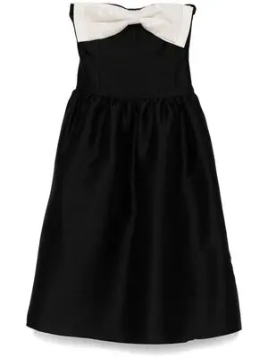 SELF-PORTRAIT Taffeta Contrast-bow Midi Dress