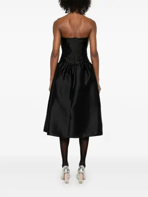 SELF-PORTRAIT Taffeta Contrast-bow Midi Dress