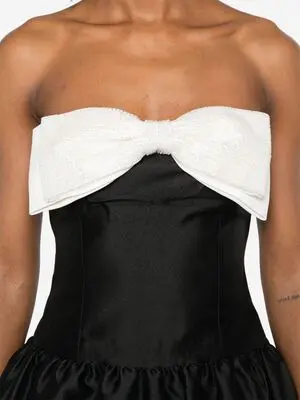SELF-PORTRAIT Taffeta Contrast-bow Midi Dress