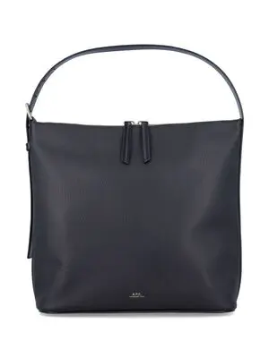 A.p.c. Vera Grained-leather Shoulder Bag - Black