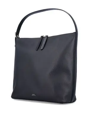 A.p.c. Vera Grained-leather Shoulder Bag - Black