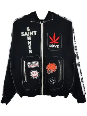SAINT MXXXXXX Logo-print Hoodie - Black