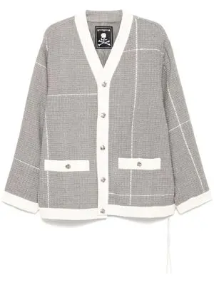 MASTERMIND WORLD Embossed Button Cardigan - Grey