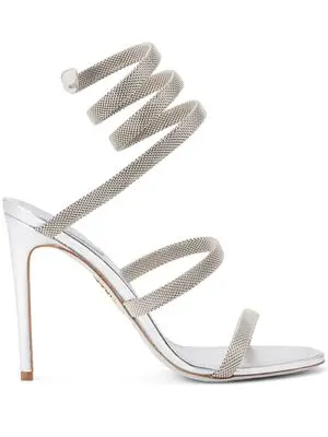 Rene Caovilla Silver Tone Sandals For Women