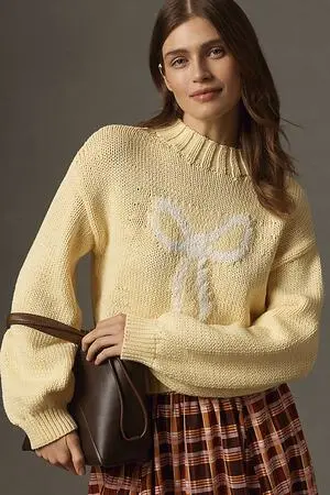 Anthropologie The Pippa Mock-neck Sweater - Yellow Pattern