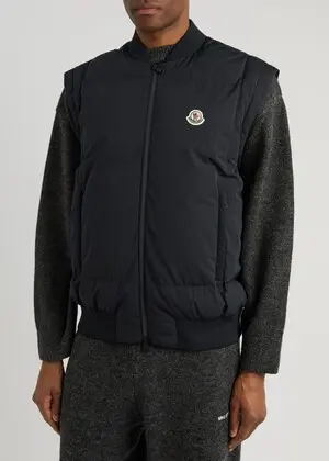 Moncler Taku Logo Padded Bomber Jacket - Navy