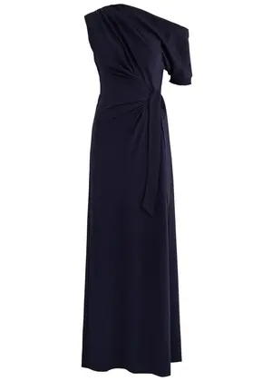 Diane Von Furstenberg Avi Wrap-effect Maxi Dress - Dark Navy