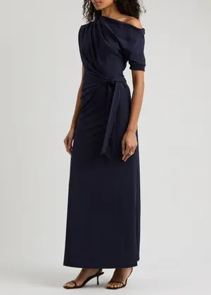 Diane Von Furstenberg Avi Wrap-effect Maxi Dress - Dark Navy