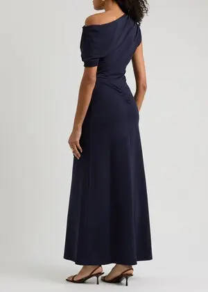 Diane Von Furstenberg Avi Wrap-effect Maxi Dress - Dark Navy