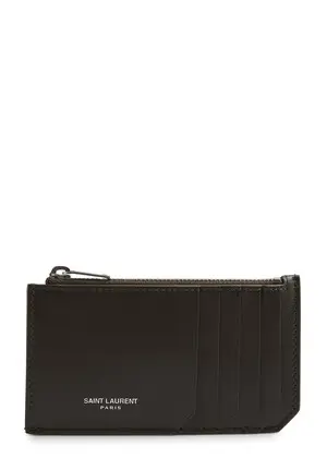 Saint Laurent Soho Leather Zip Wallet - Brown