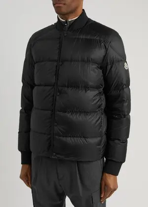 Moncler Bazena Quilted Shell Bomber Jacket - Black