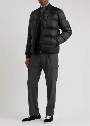 Moncler Bazena Quilted Shell Bomber Jacket - Black