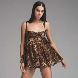 SKIMS Dolce And Gabbana X Romance Babydoll Dress - Leopard