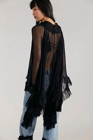 Free People Frill Top - Black