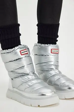 Hunter Maribel Snow Boots - Silver