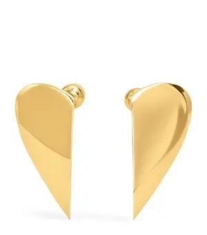 Alaïa Brass Demi Le Coeur Earrings - Gold