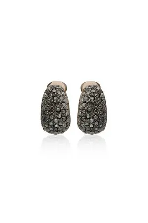 KENNETH JAY LANE Hematite Pave Thumbnail Clip-on Earrings