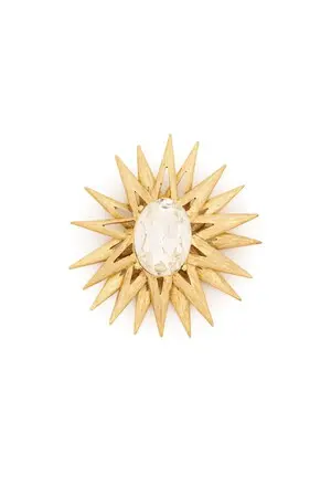 KENNETH JAY LANE Crystal Starburst Pin - Gold