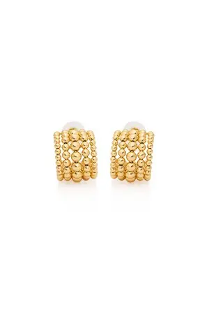 KENNETH JAY LANE Beaded Hoop Earrings - Gold
