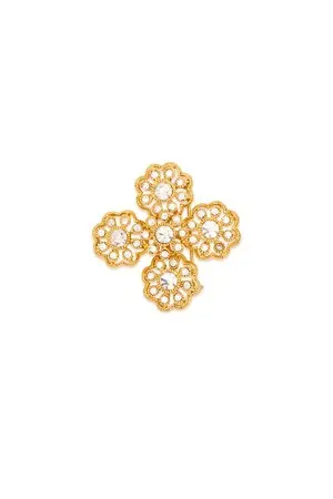 KENNETH JAY LANE Flower Cluster Pin - Gold