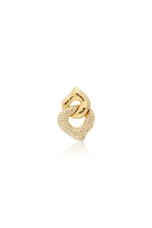 KENNETH JAY LANE Interlocking Crystal Pierced Earrings