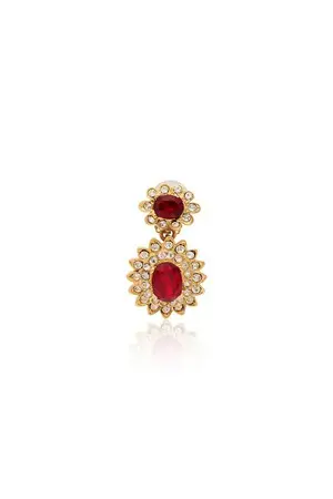 KENNETH JAY LANE Ruby Gemstone Clip On Earrings