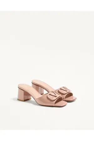 Valentino Garavani Vlogo Signature Patent Leather Slide Sandal - Red