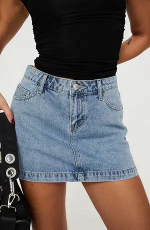 Princess Polly Nickei Denim Miniskirt - Blue