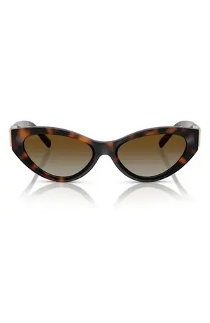 Tiffany & Co. 54mm Polarized Gradient Oval Sunglasses - Havana