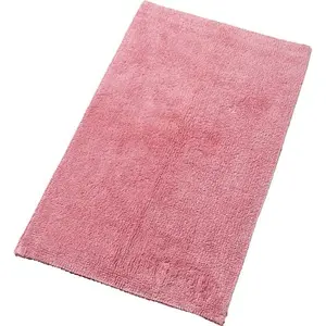 CHRISTY Reversible Deep Pile Thick Cotton Bath Rug - Blush