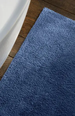CHRISTY Reversible Deep Pile Thick Cotton Bath Rug - Deep Sea