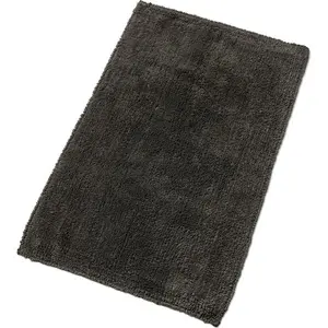 CHRISTY Reversible Deep Pile Thick Cotton Bath Rug - Graphite