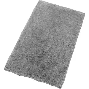 CHRISTY Reversible Deep Pile Thick Cotton Bath Rug - Silver