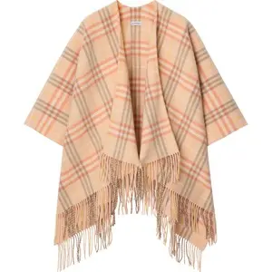 Burberry Check Wool & Cashmere Cape Teacaup