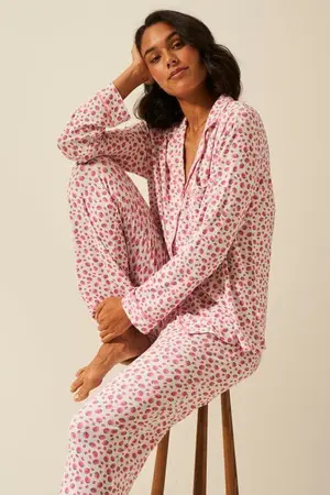 STRIPE & STARE Long Pyjama Set Raspberry