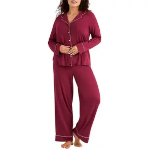 ADORE ME Matilda Pajama Set - Dark Red