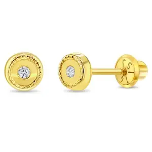 IN SEASON JEWELRY 14k Yellow Cubic Zirconia Stud Earrings - Gold