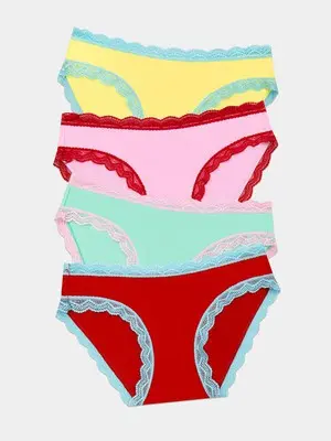 STRIPE & STARE Original Knicker Four Pack Bon Bon Brights