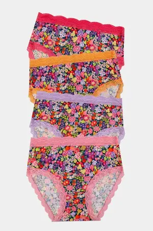 STRIPE & STARE High Rise Knicker Four Pack - Botanic Bloom