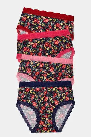 STRIPE & STARE High Rise Four Pack Cherry Bloom