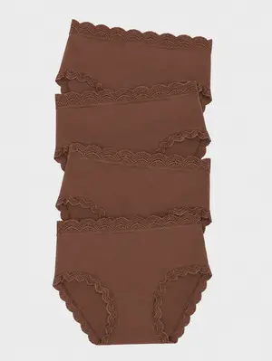 STRIPE & STARE High Rise Four Pack Chocolate