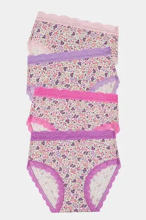 STRIPE & STARE High Rise Knicker Four Pack - Lavender Haze Floral